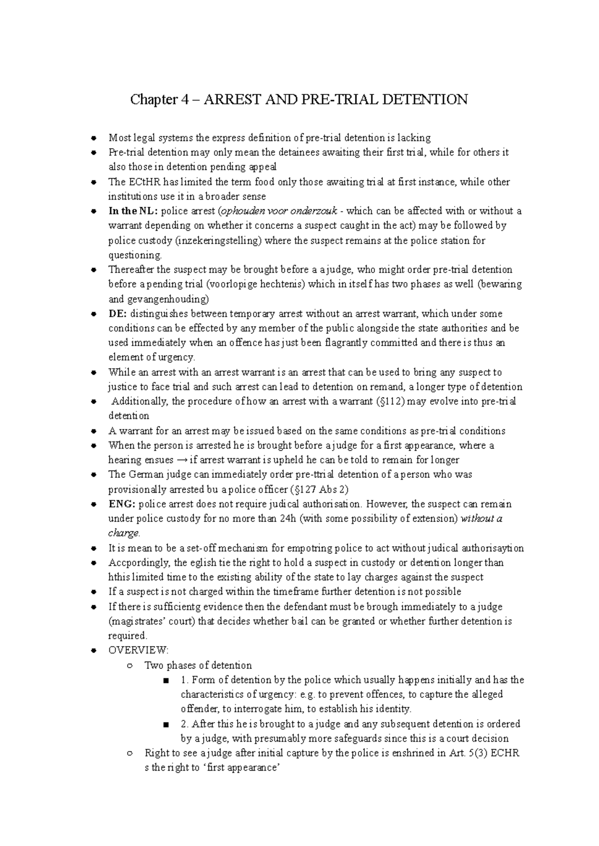 Chapter 4: Arrest and Detention in Criminal Procedure (CRIM-202 ...