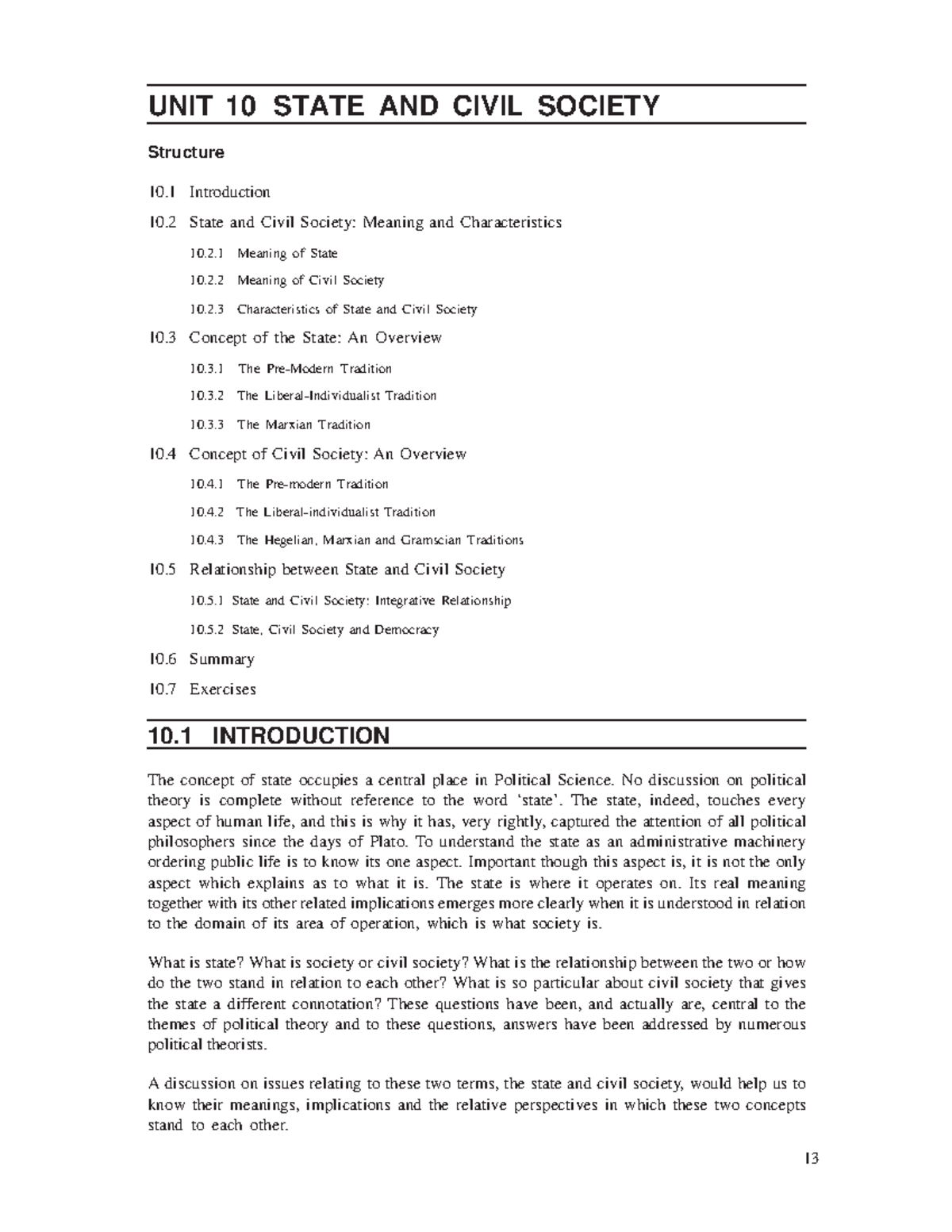 Unit-10: Exploring State and Civil Society Dynamics in Political Theory ...