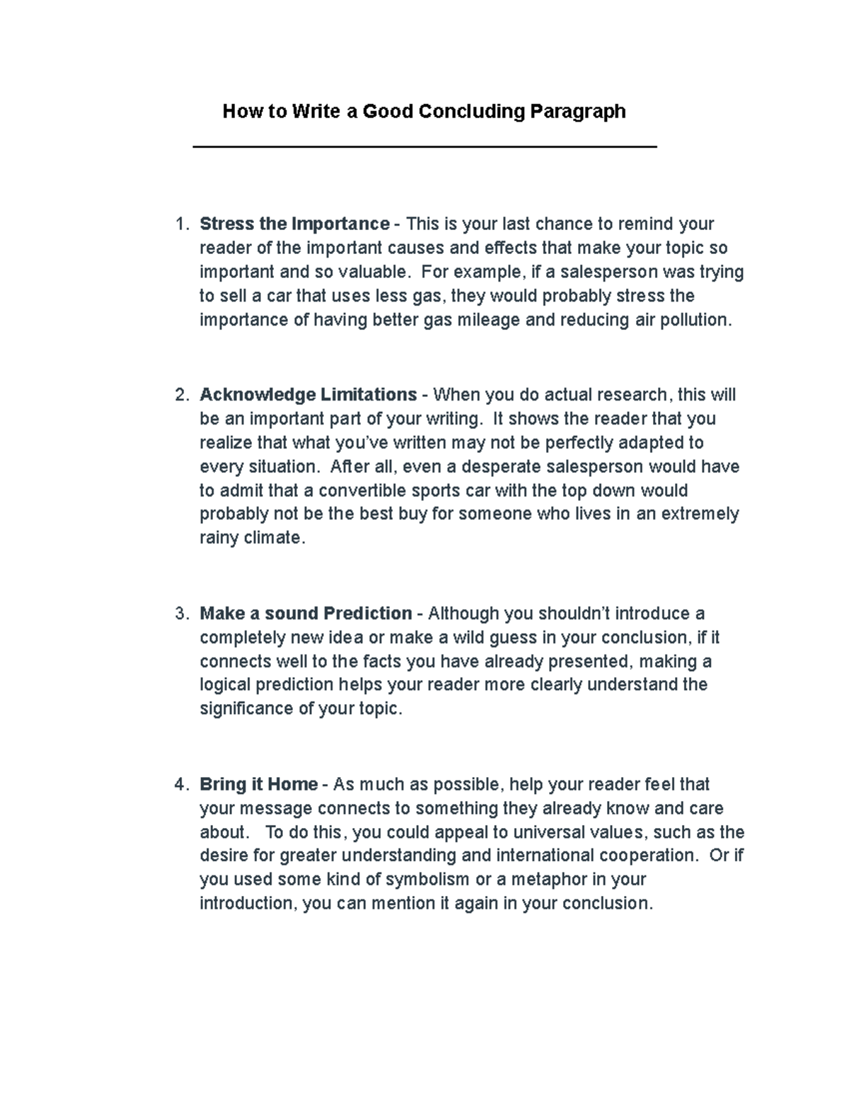 How to Write a Good Concluding Paragraph - Google Docs - How to Write a ...