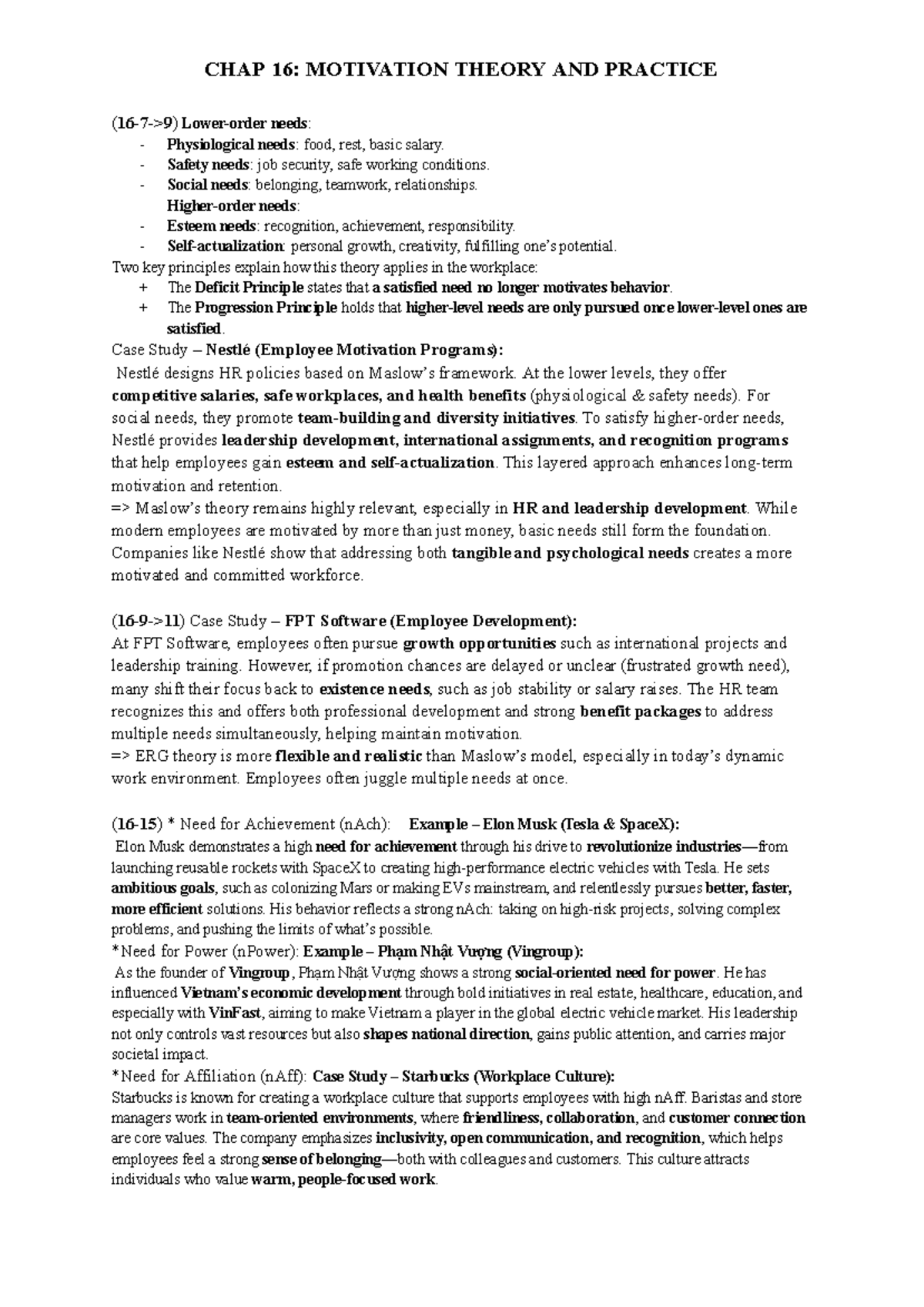 CHAP 16: Case Studies on Motivation Theory and Employee Engagement ...