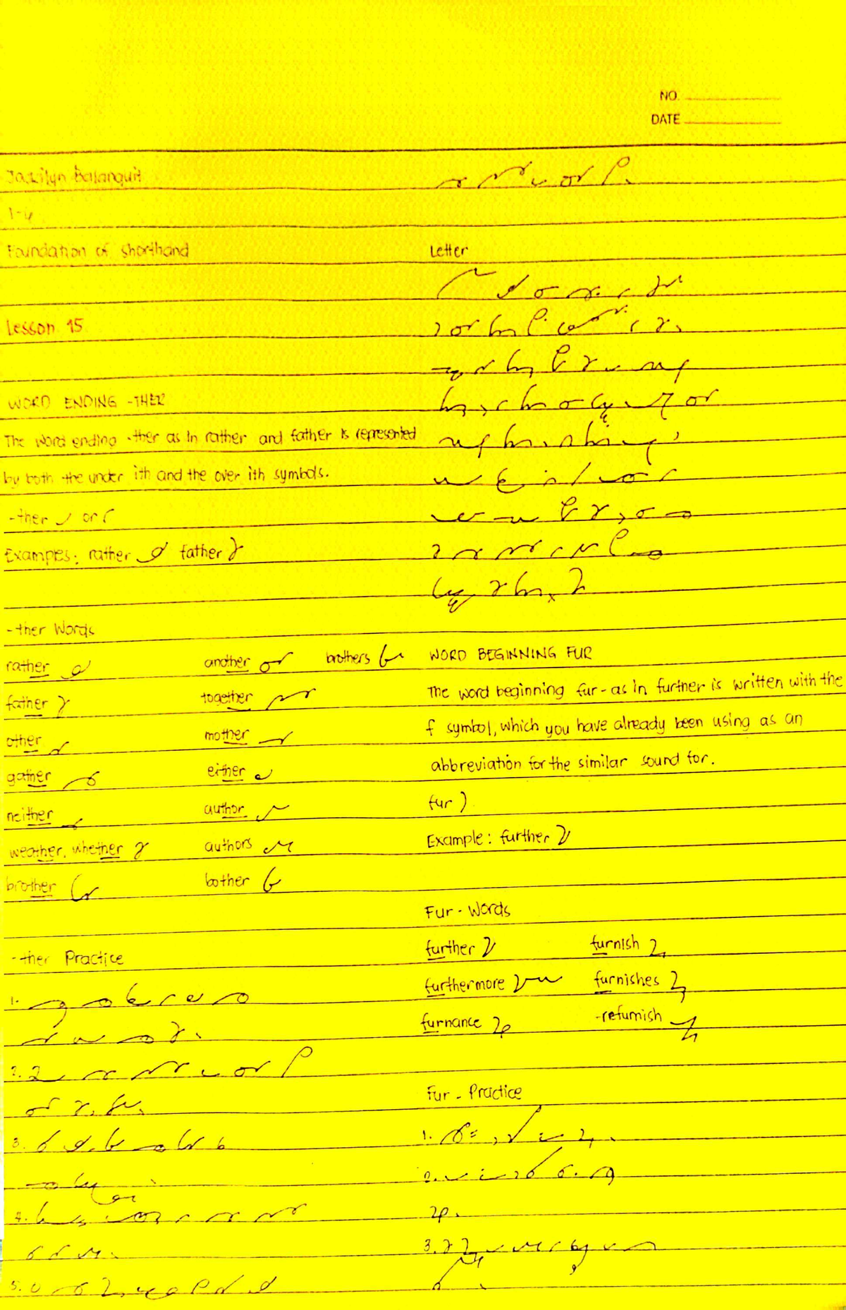 ADVANCE SHORTHAND - Lesson 15: Word Endings and Beginnings - Studocu
