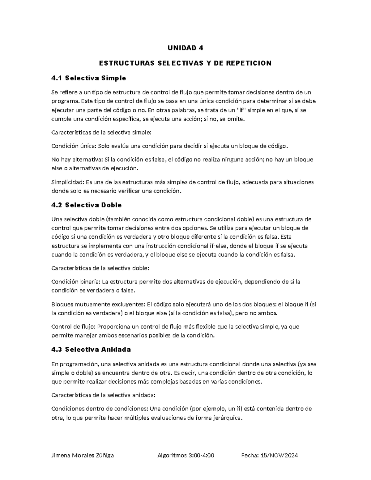 Unidad 4 algoritmos - UNIDAD 4 ESTRUCTURAS SELECTIVAS Y DE REPETICION 4 ...