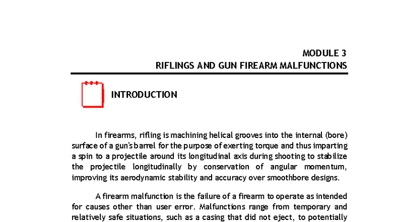Final Exam: Forensic Ballistics - Rifling and Firearm Malfunctions ...