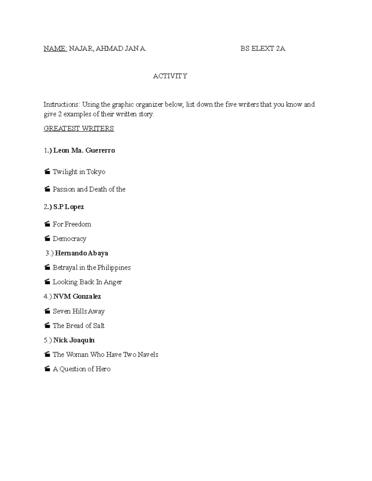 Asd111 - dsadas - NAME: NAJAR, AHMAD JAN A. BS ELEXT 2A ACTIVITY ...