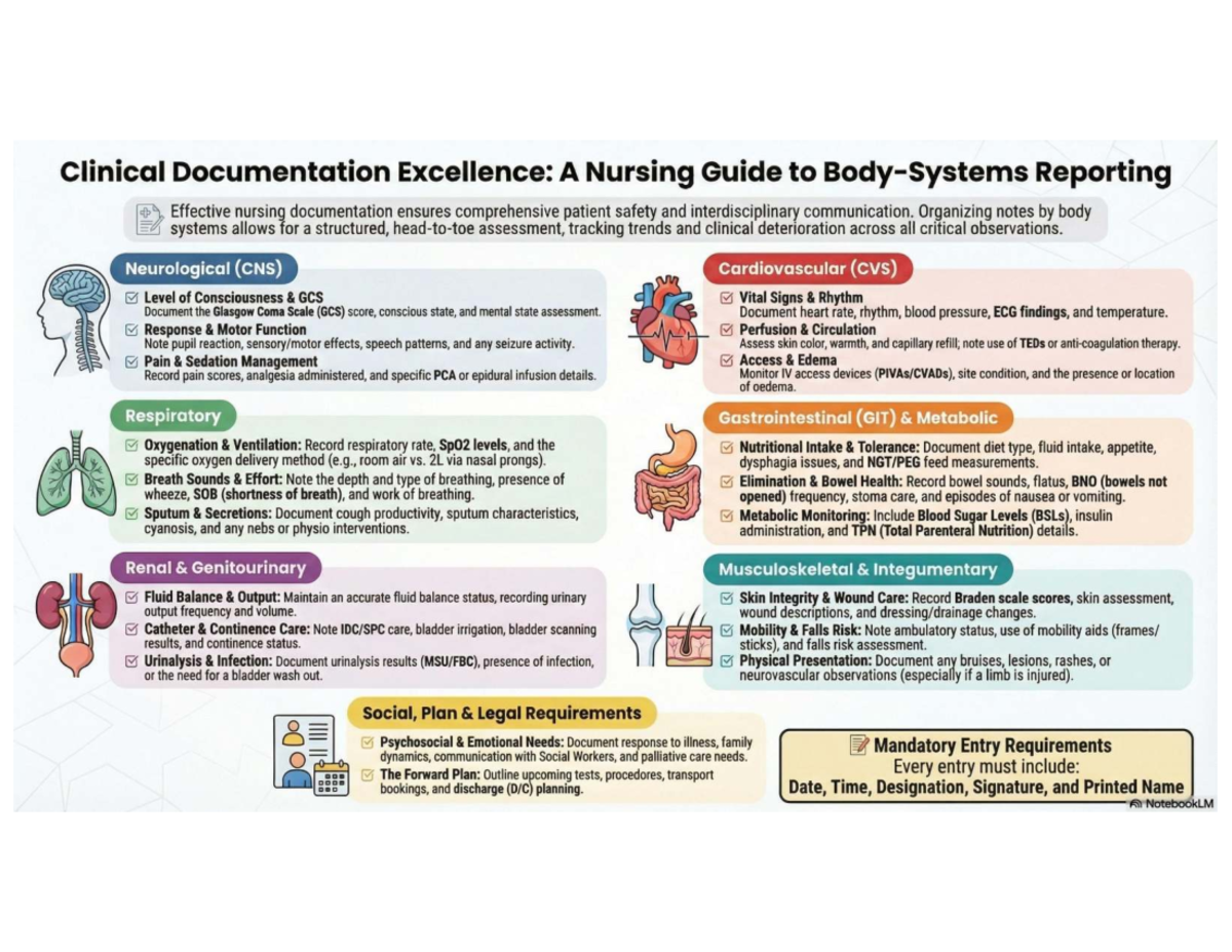 Clinical Documentation Excellence: Body Systems Nursing Guide - Studocu