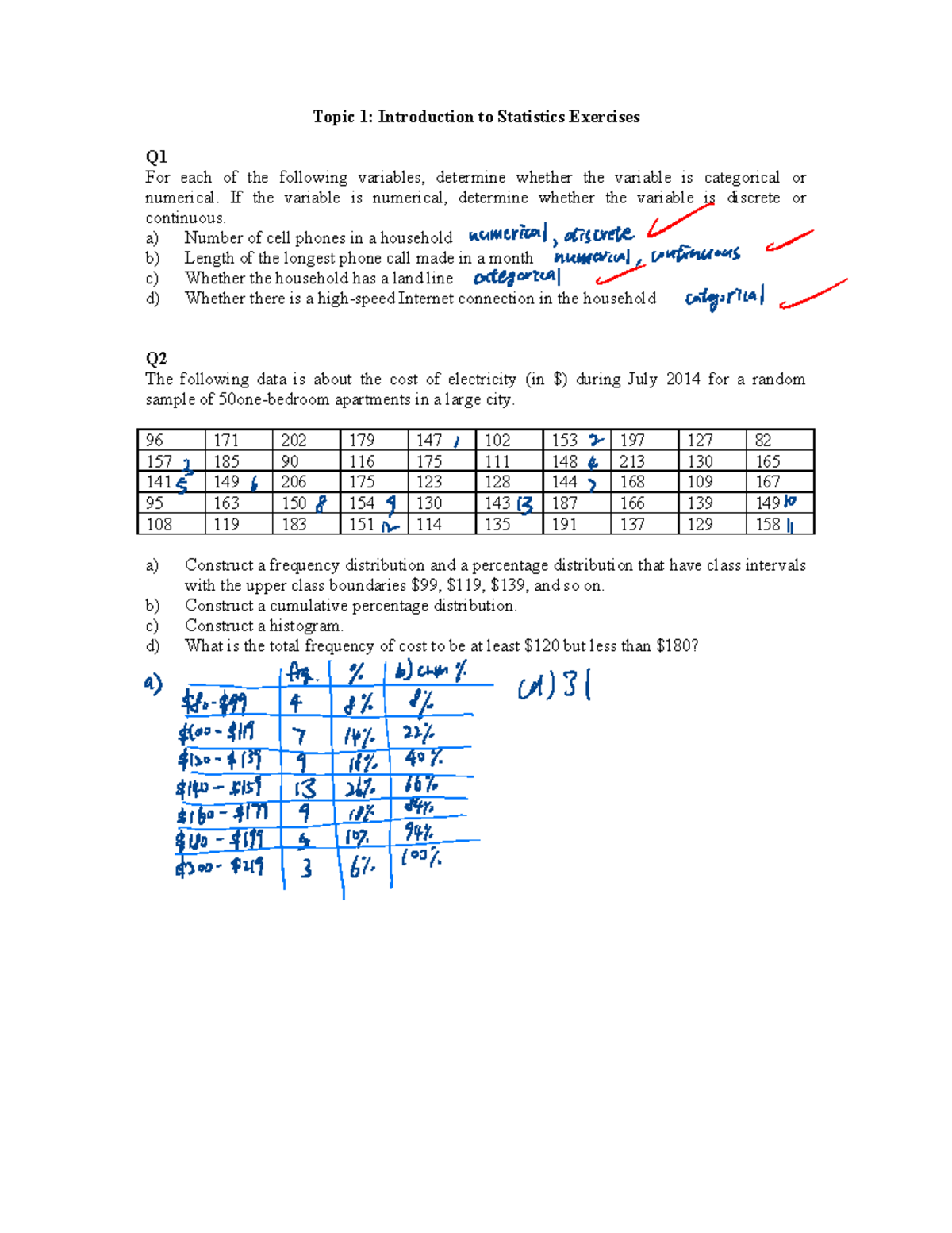 Topic 1 Questions - Topic 1: Introduction to Statistics Exercises Q For ...