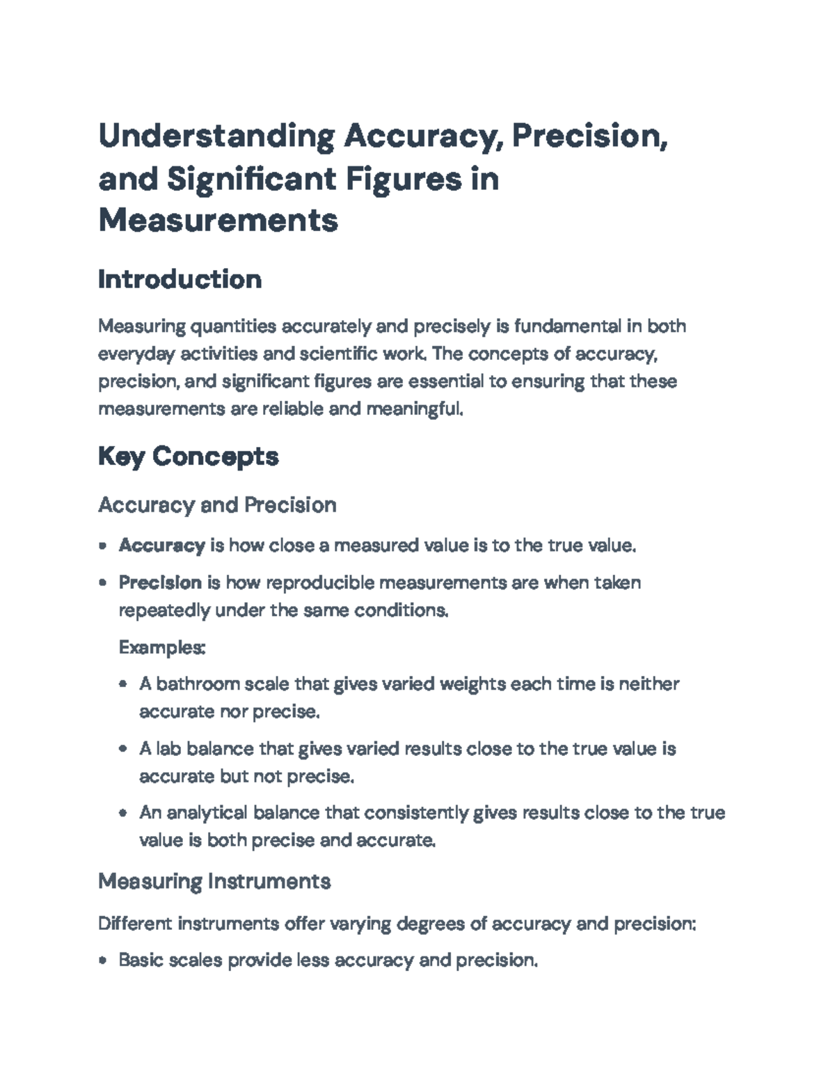 Understanding Accuracy, Precision, and Significant Figures in ...