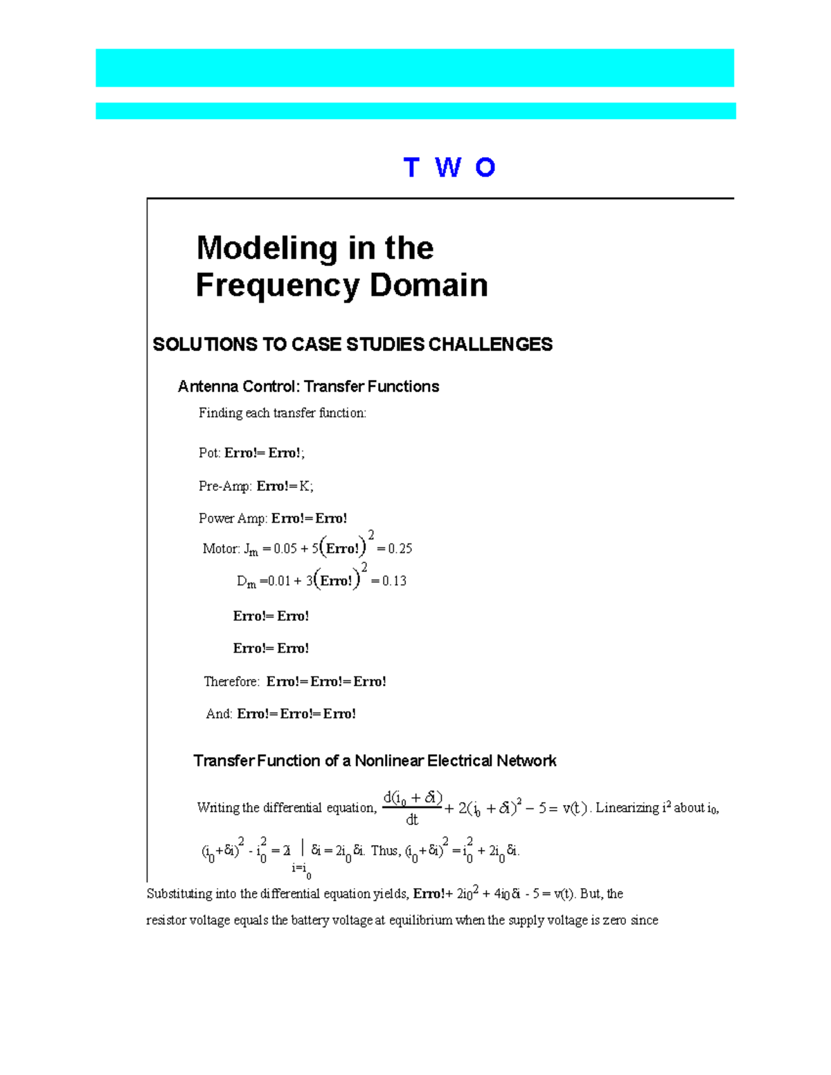 Title: ECE 302: Frequency Domain Modeling - Case Study Solutions - Studocu
