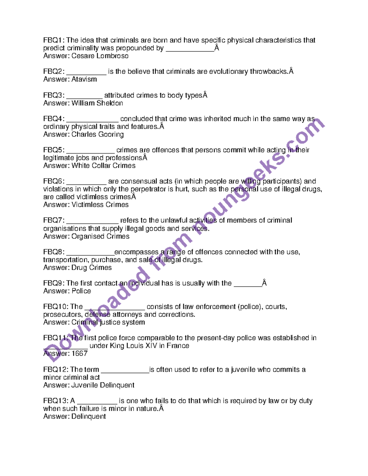 CSS242-1: Summary of Key Concepts in Criminal Justice - Studocu