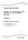 AFL1501 - Unisa - African langauges - Studocu