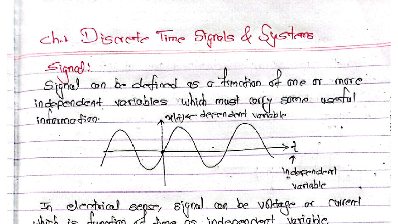 DSAP Ch 1: Overview of Discrete Time Signals and Systems - Studocu