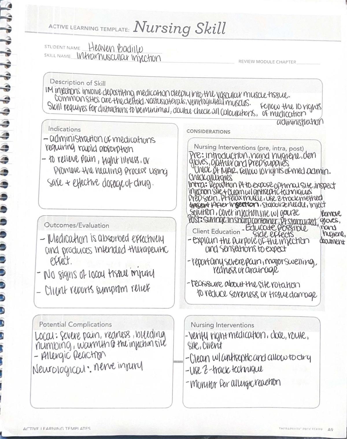 Active Learning Template: Nursing Skills for IM & ID Injections - Studocu
