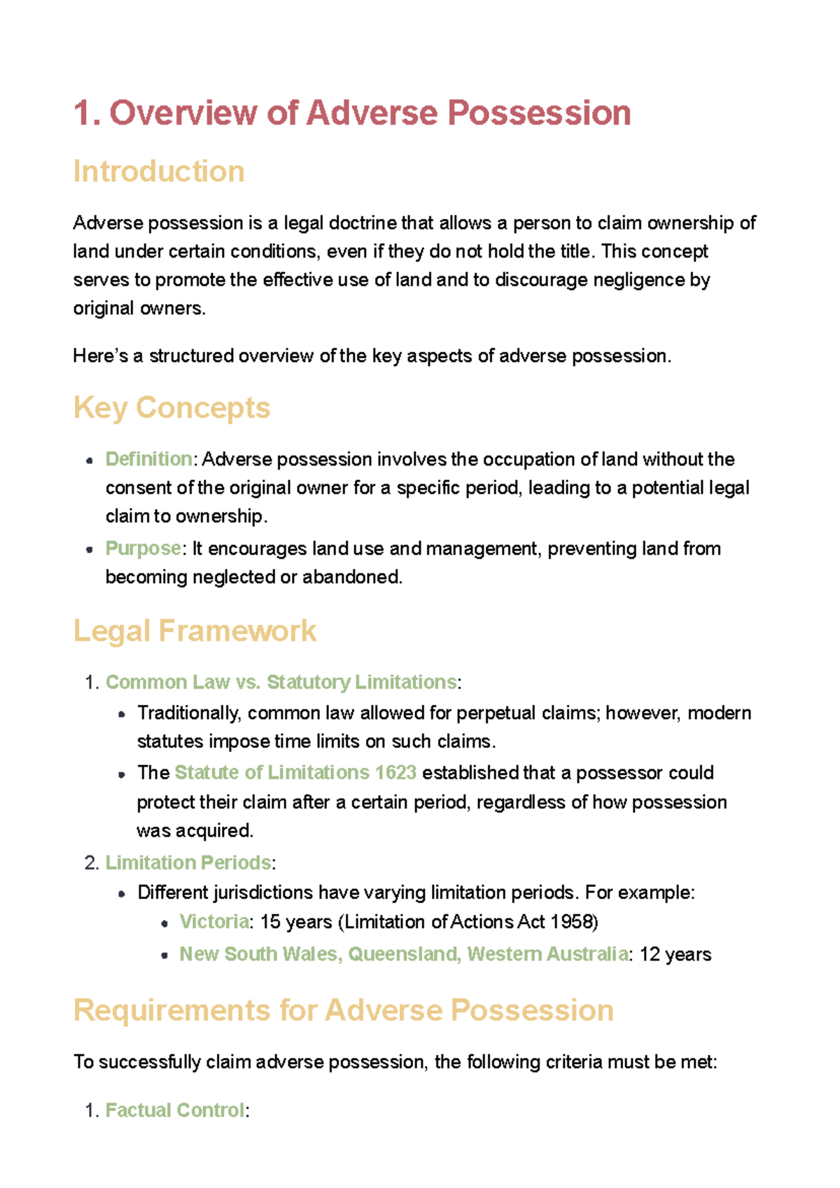 Adverse Possession Overview: Key Principles & Legal Requirements (LAW ...