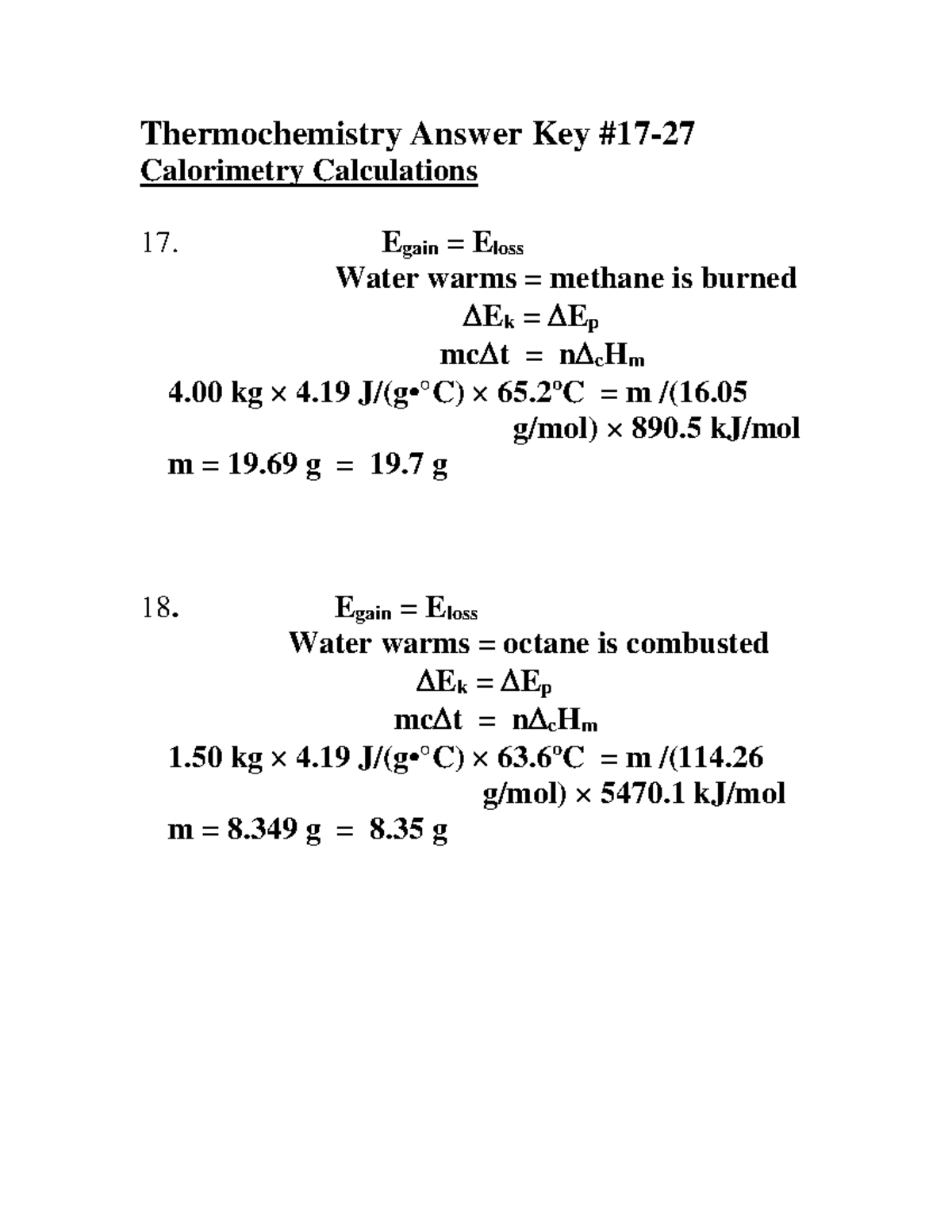 Thermochem Answers 17-27 - Thermochemistry Answer Key #17- 27 ...