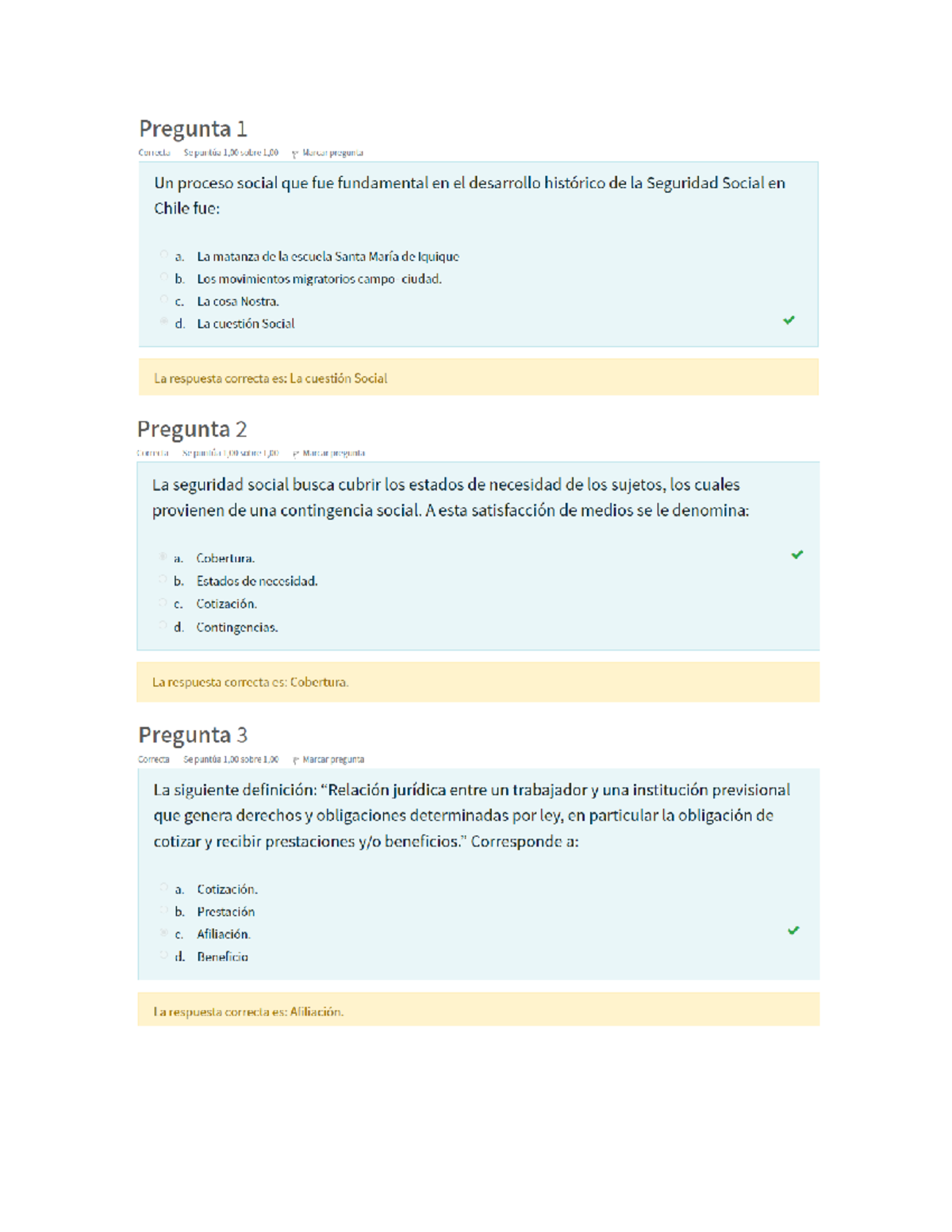 Prueba 1 Sistemas de Seguridad Social - Preguntas y Respuestas - Studocu
