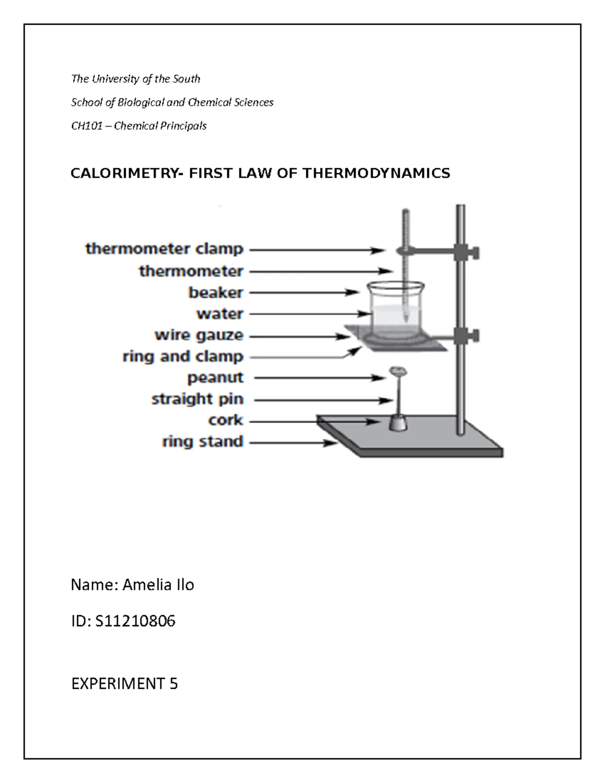 CH101 LAB Report 2 - Experiment 2 - CH101 LAB REPORT EXPERIMENT 2: THE ...