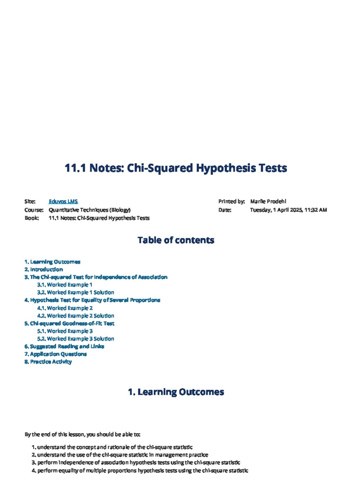 11.1 Chi-Squared Hypothesis Tests Notes - Quantitative Techniques (BQ ...