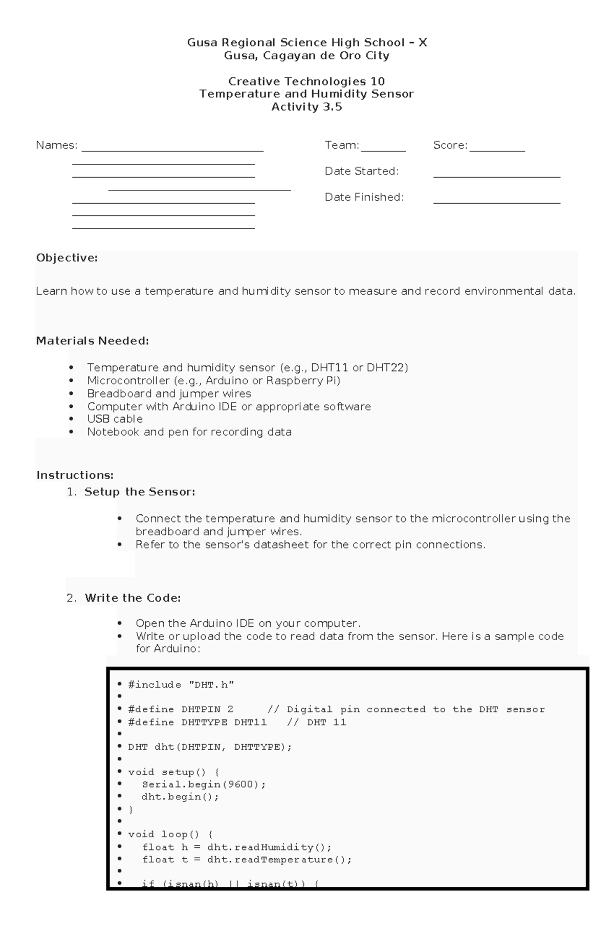 Activity-3 - comsci - Gusa Regional Science High School – X Gusa, Cagayan de Oro City Creative ...