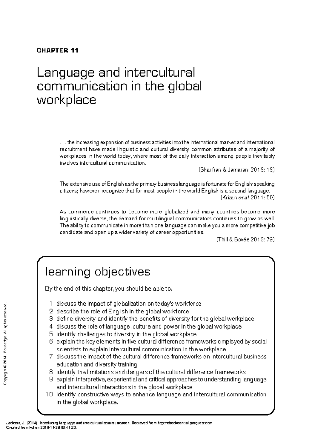 Jackson, J. (2014 ). Introducing language and intercultural ...