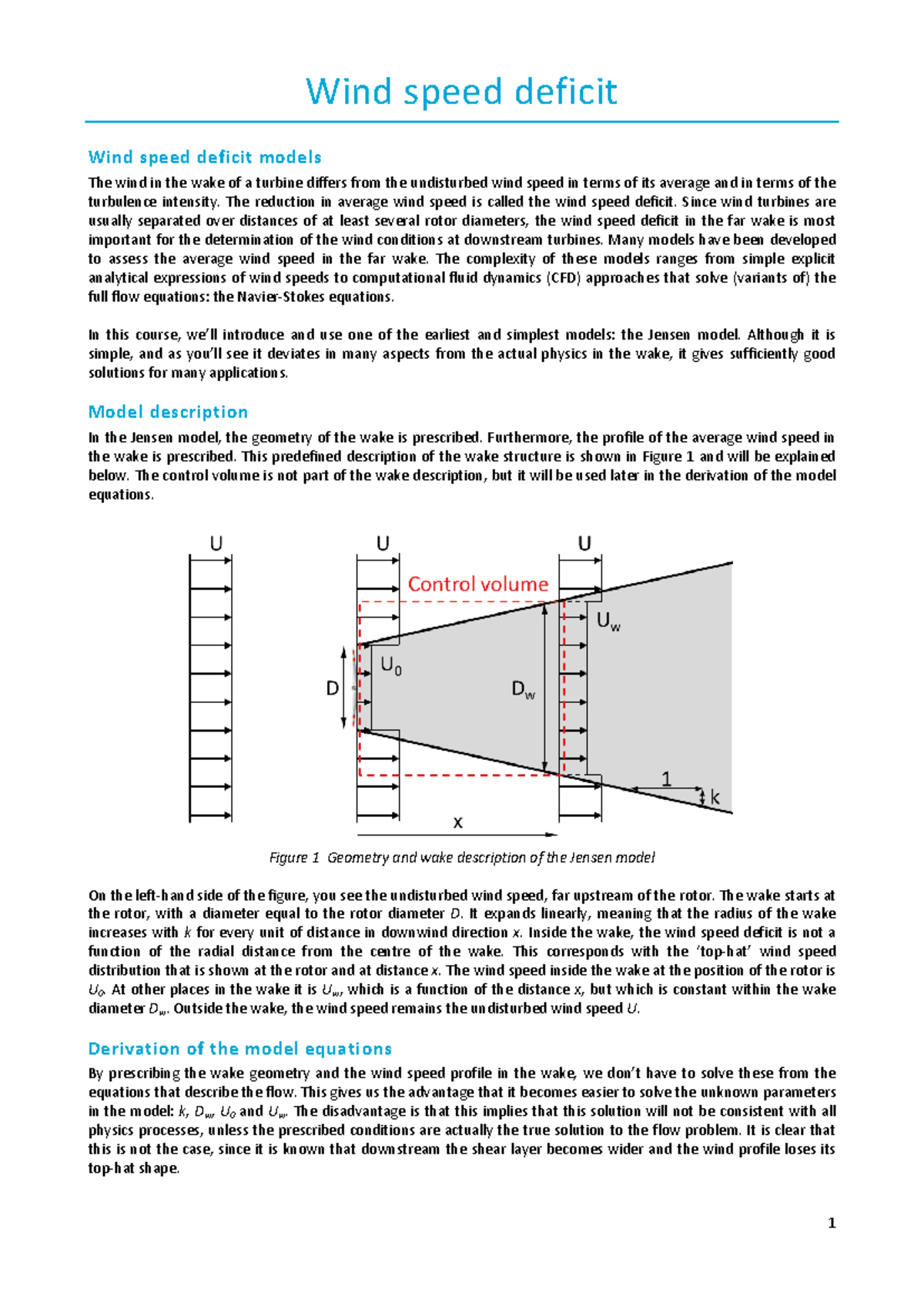 Title: Wind Speed Deficit Models and the Jensen Approach in Turbines ...