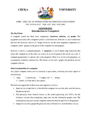 [Solved] A diagram and description of functional components of computer - computer applications ...