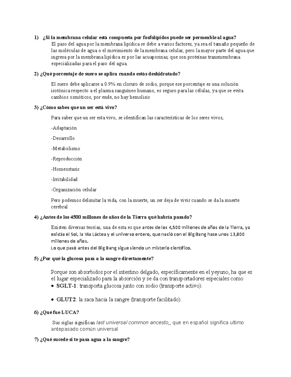 Pasito 2 - Preguntas sobre la Membrana Celular y Funciones Biológicas ...