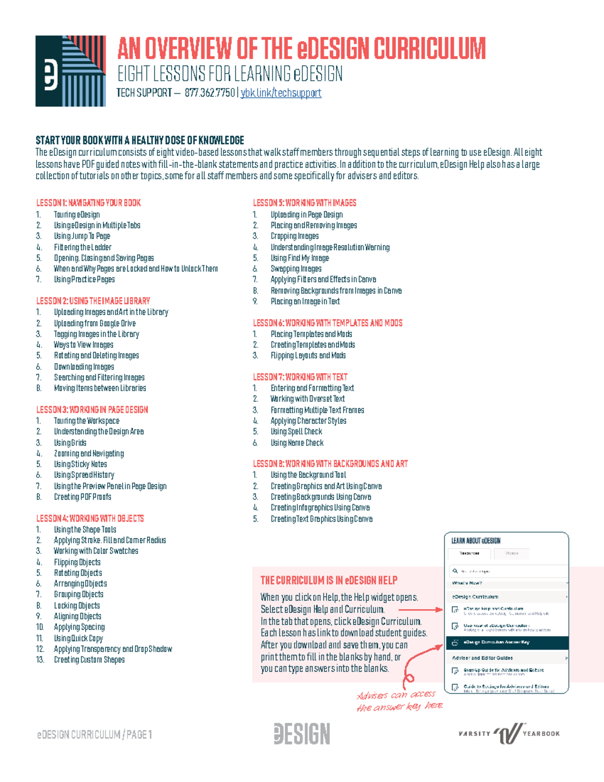 eDesign Curriculum Overview: Navigating Your Book & Image Library - Studocu