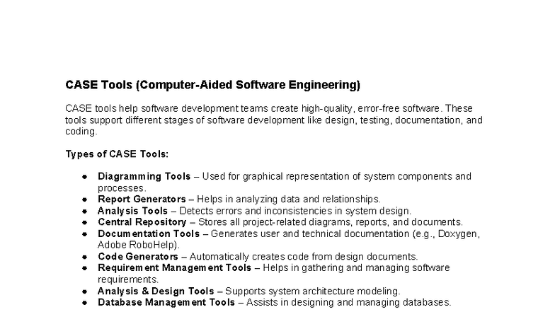CASE Tools & UML: A Comprehensive Overview for Software Development ...