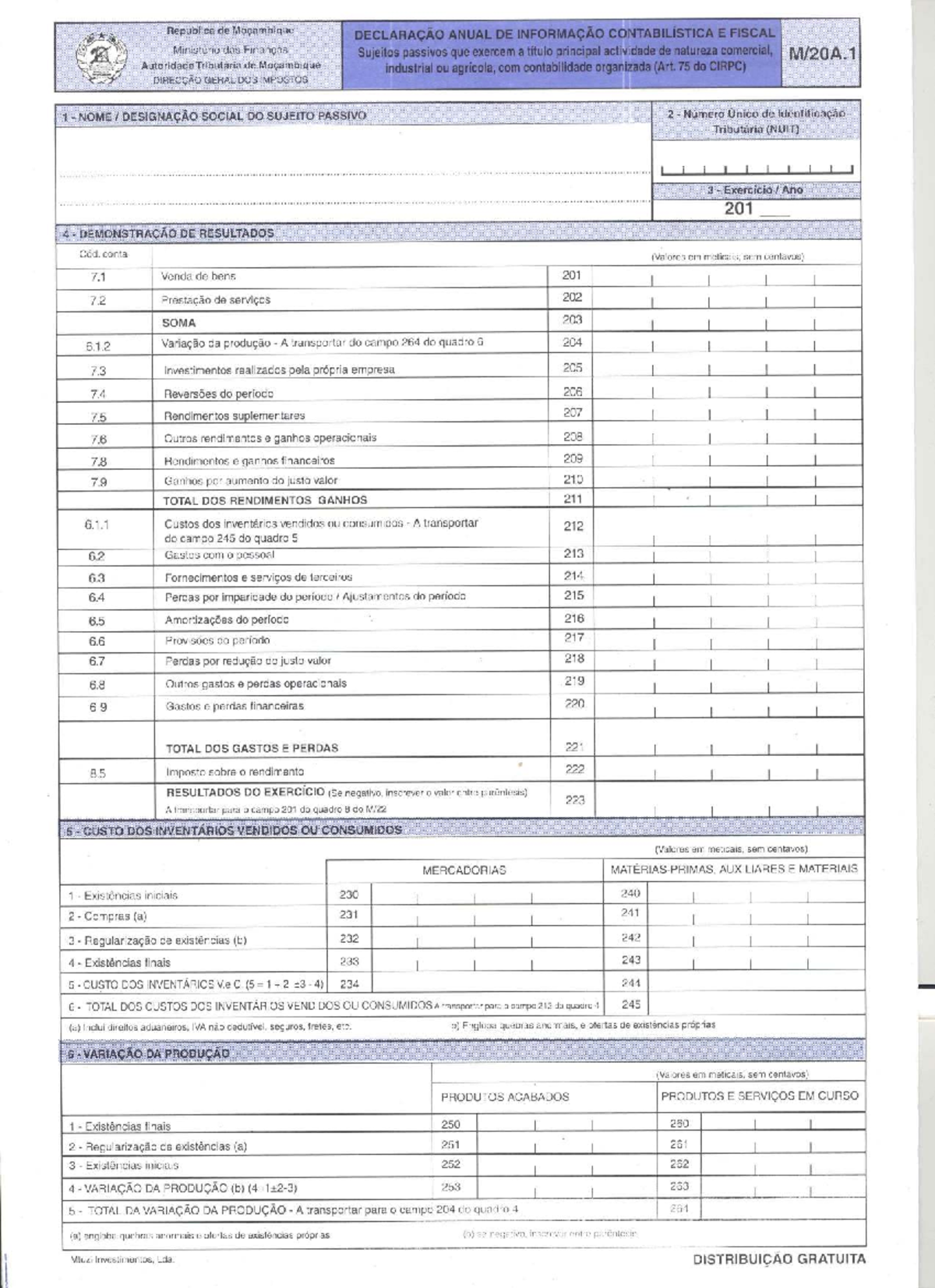 Modelo 20A: Declaração Anual de Informação Contabilística e Fiscal ...