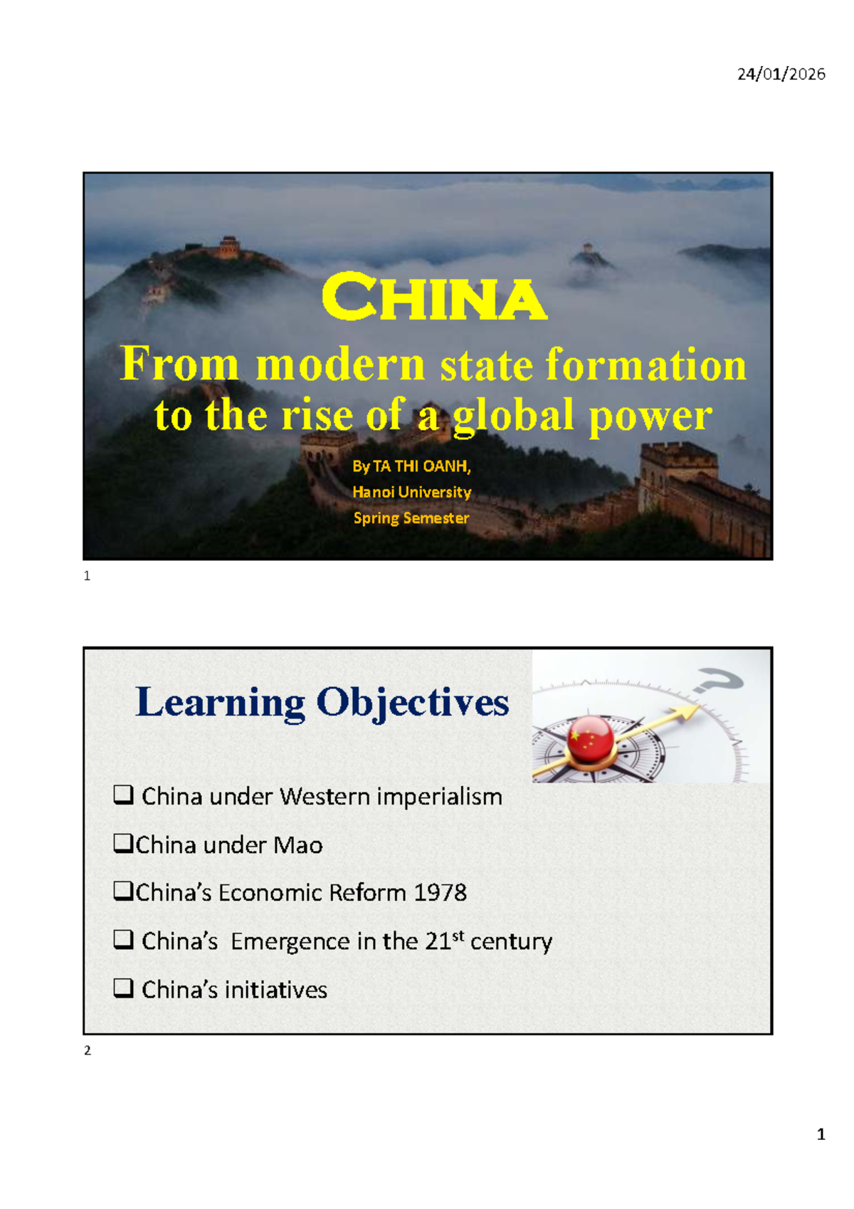 China's Journey: From Imperialism to Global Power - TA THI OANH - Studocu