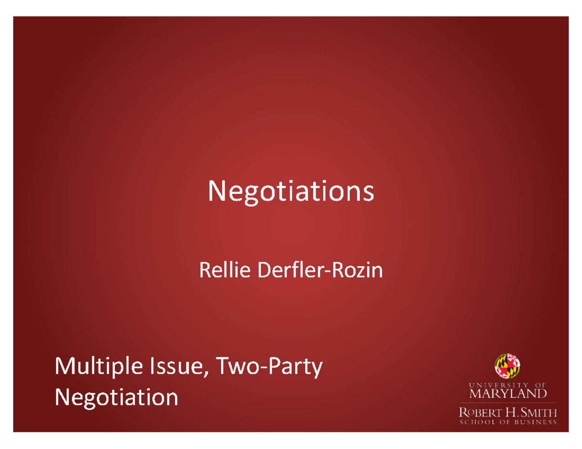 Negotiating Strategies & Techniques for Effective Outcomes (Class 3 ...