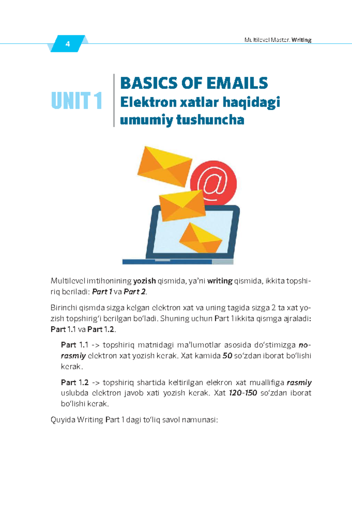Multilevel Master. Writing Unit 1: Basics of Emails and Letter Formats ...