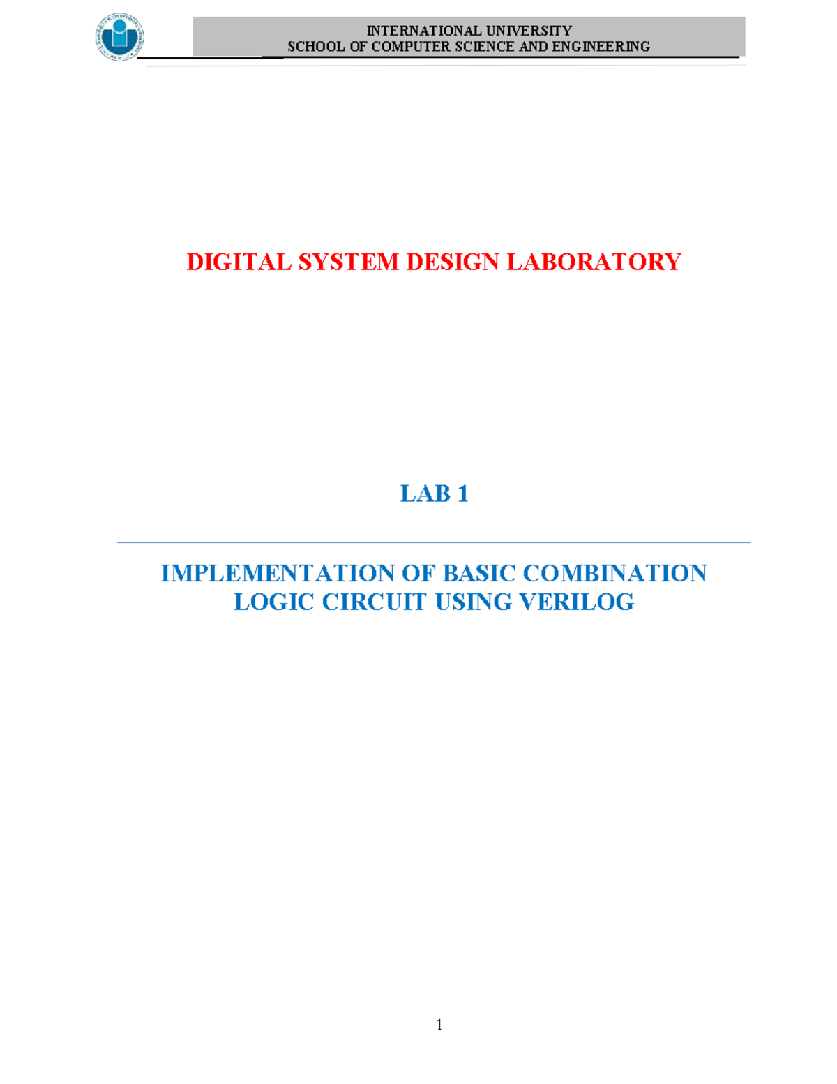 DSD Lab 1: Implementing Basic Combination Logic Circuits in Verilog ...