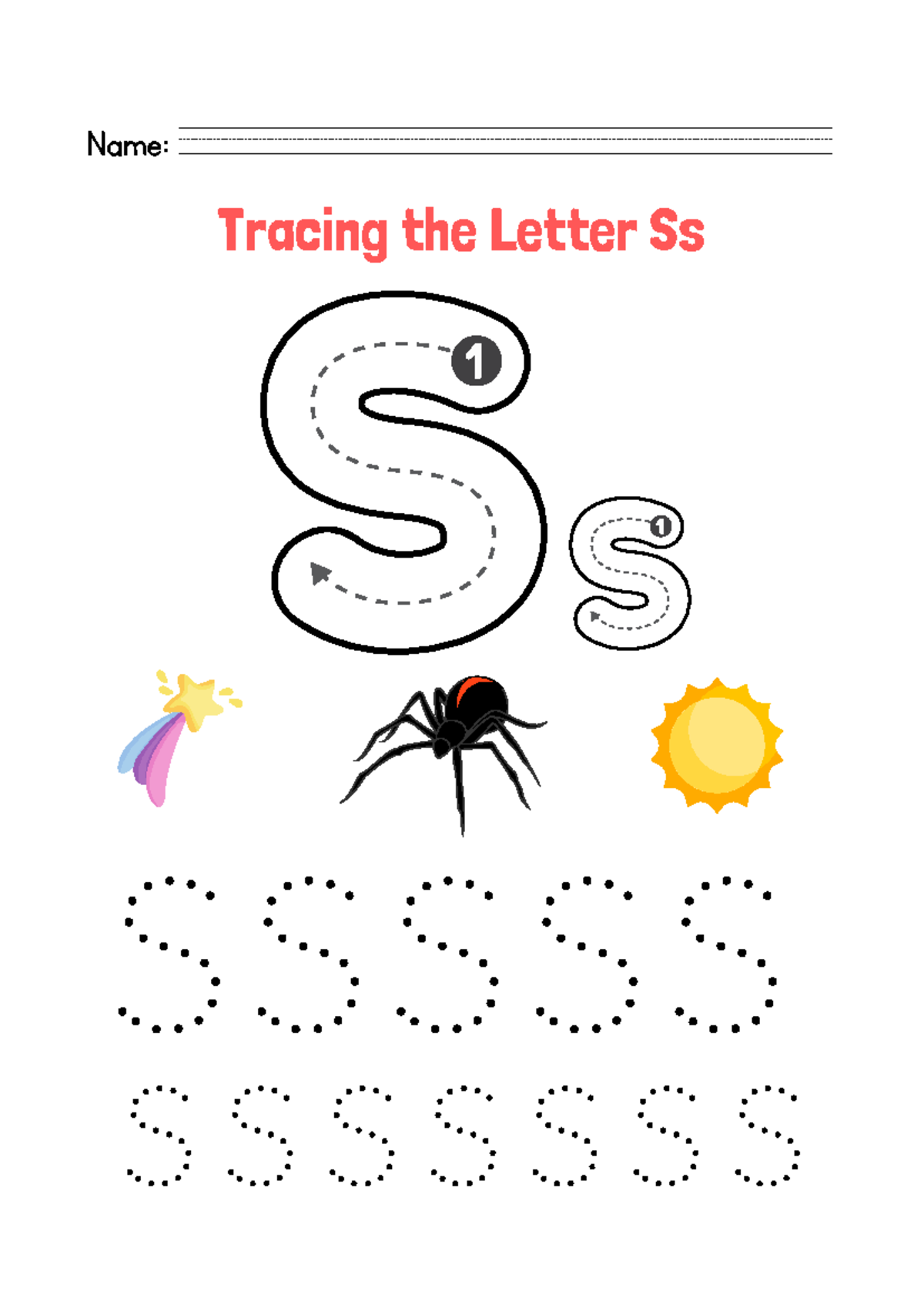 Tracing Worksheet for Letter S: Fun Activities and Illustrations - Studocu