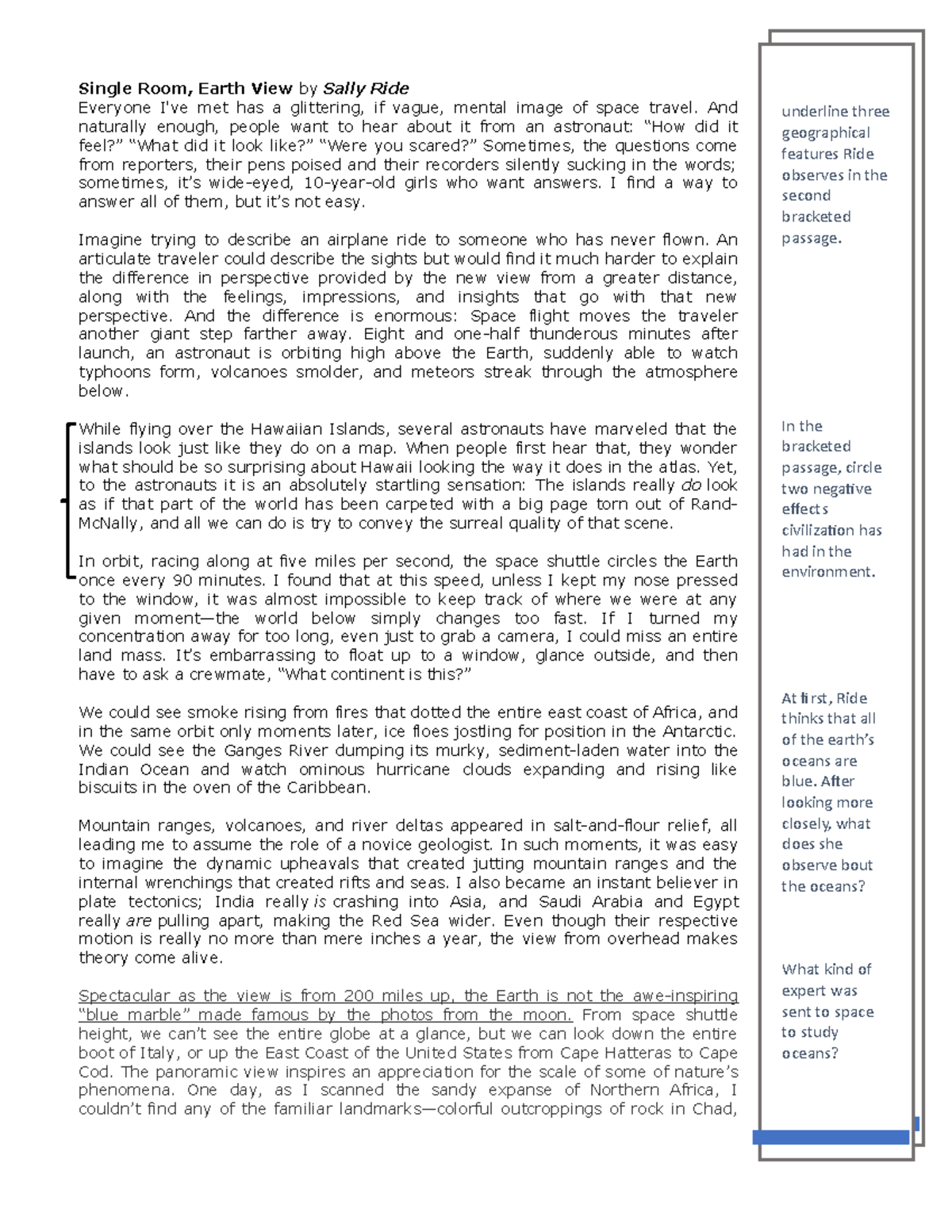 Understanding Elements of Non-Fiction in "Single Room" (Essay Notes ...
