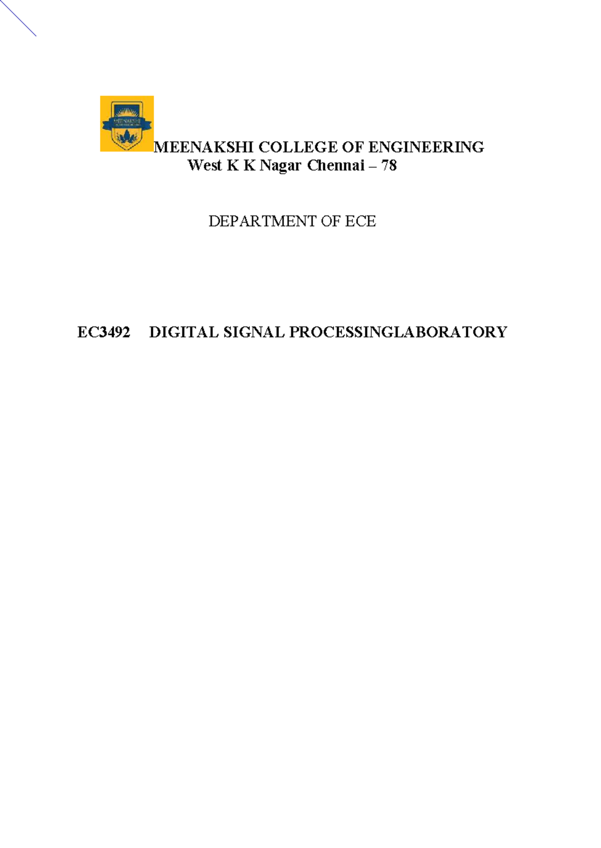EC3492 Digital Signal Processing Laboratory Manual with Experiments - Studocu