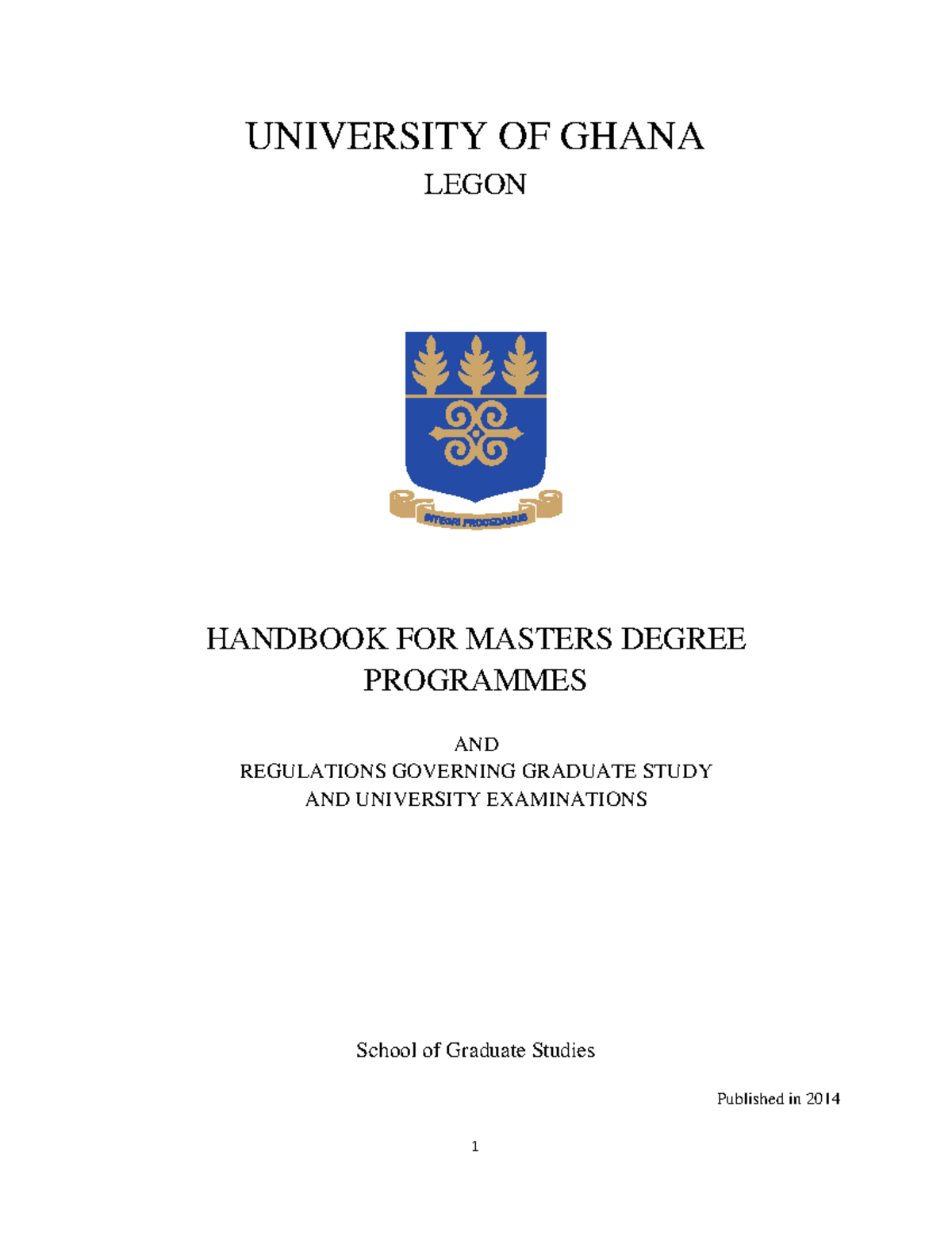 Masters Degree Handbook - Regulations on Graduate Studies - Studocu