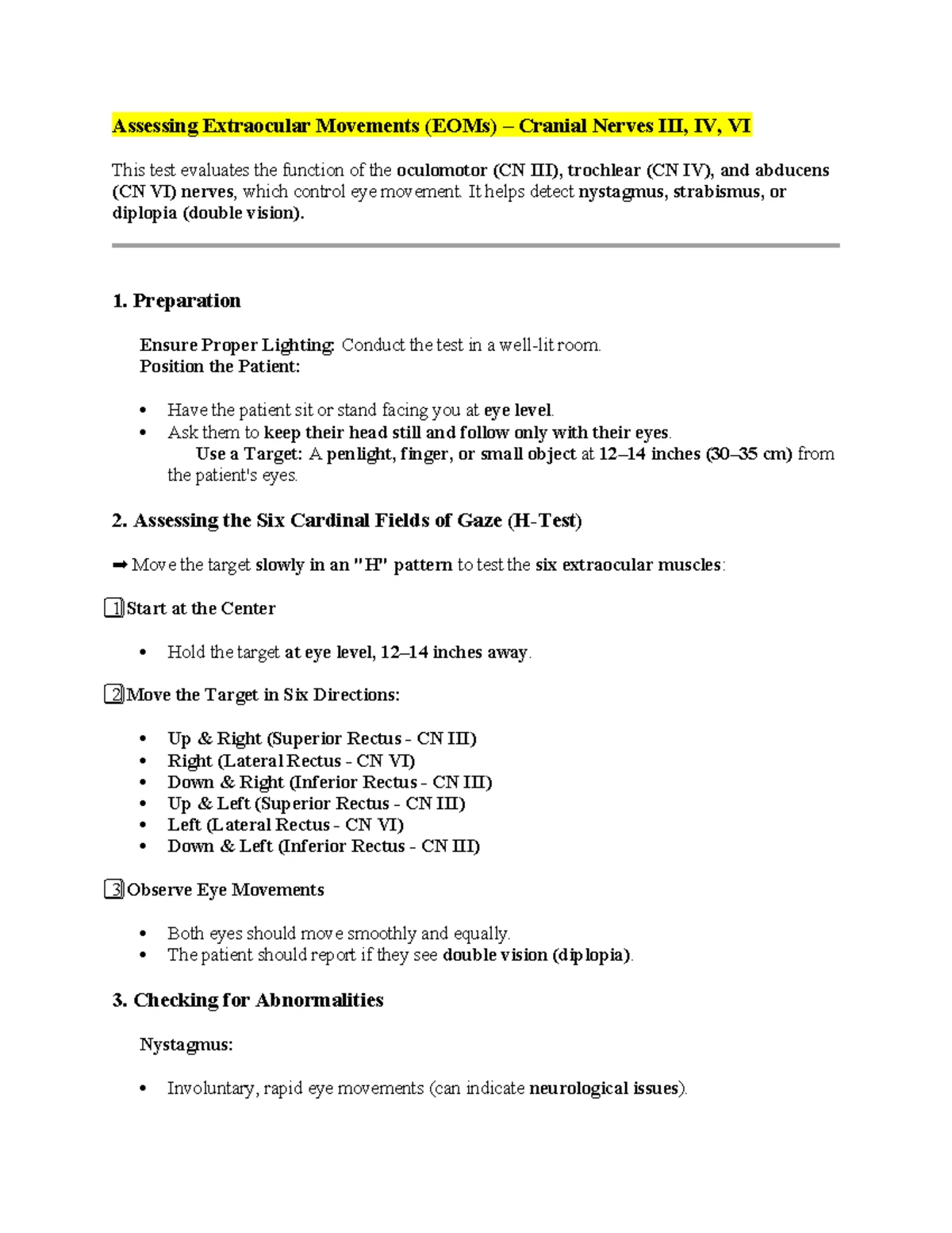 Visual Acuity Assessment Procedure Using Jaeger Chart (Near Vision ...