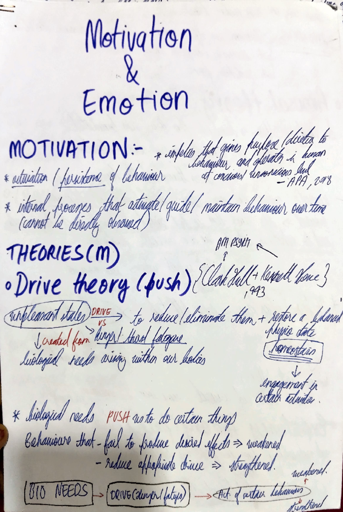Motivation and Emotion {DU, 1st Year} (Introduction to Psychology ...