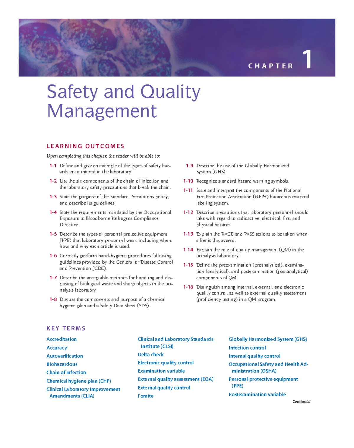 Strasinger 7th Ed. Chapter 1 & 2 Compiled Quizzes on Safety & Quality ...