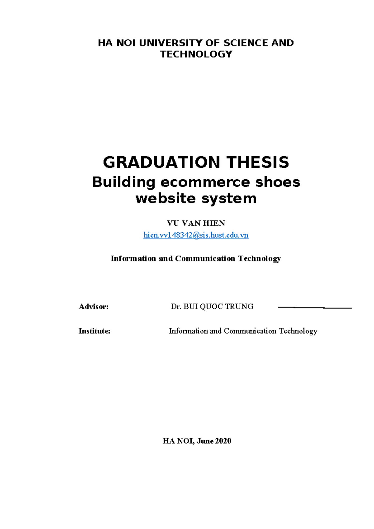 Graduation Thesis: Building an E-commerce Shoe Website System (ICT ...