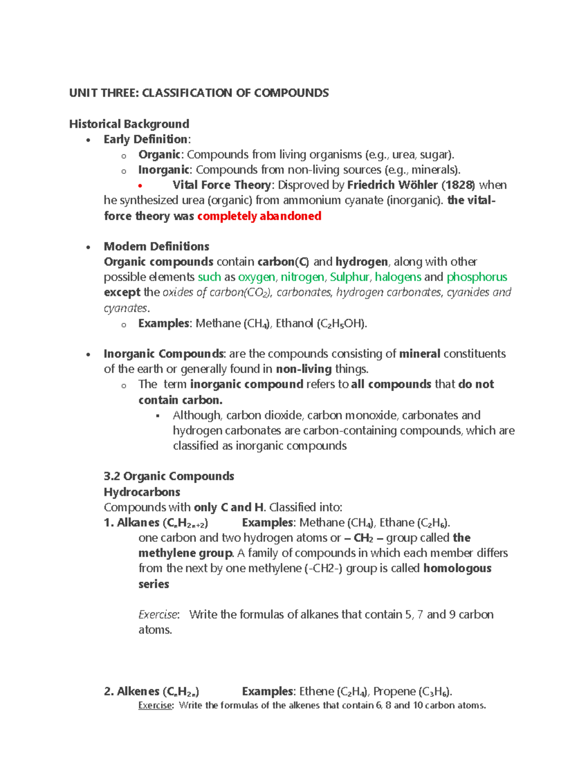 GS-CH3: Classification of Organic and Inorganic Compounds Overview ...