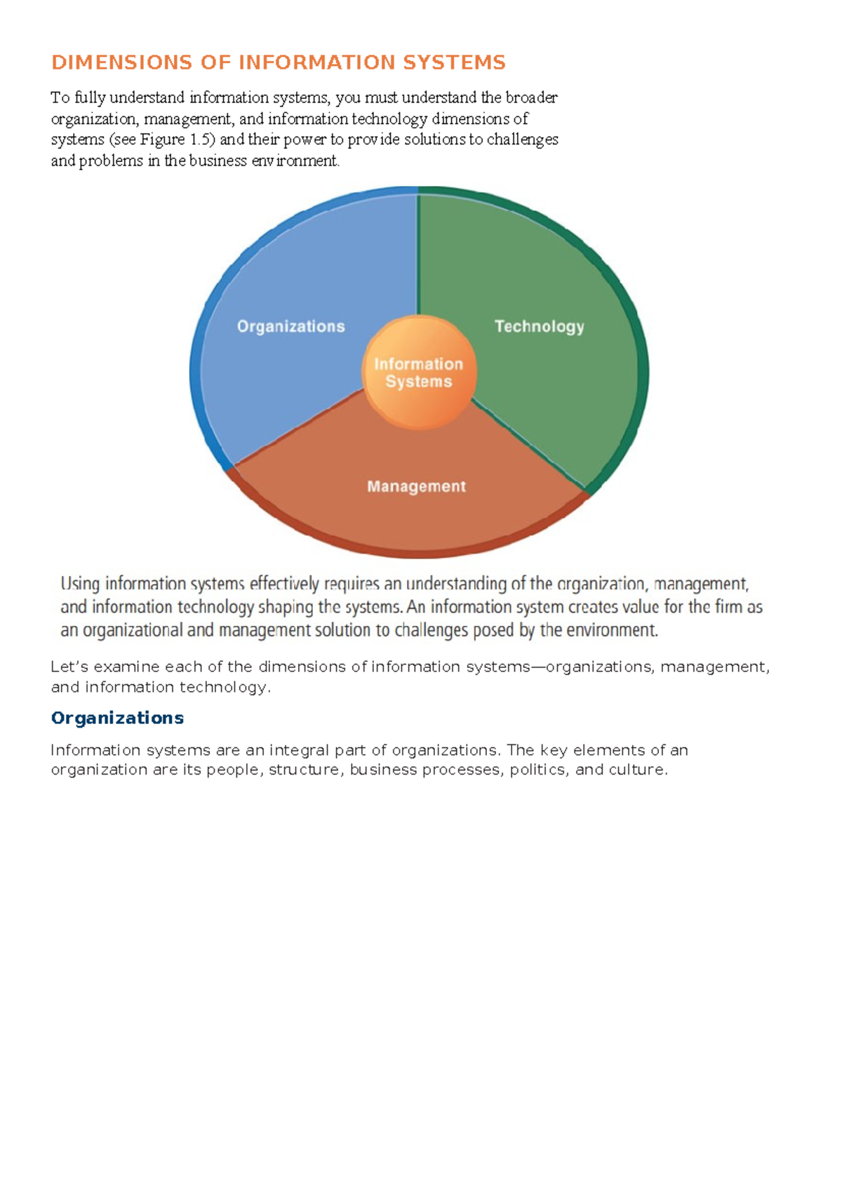 Dimensions of Information Systems: Organizations and Management ...