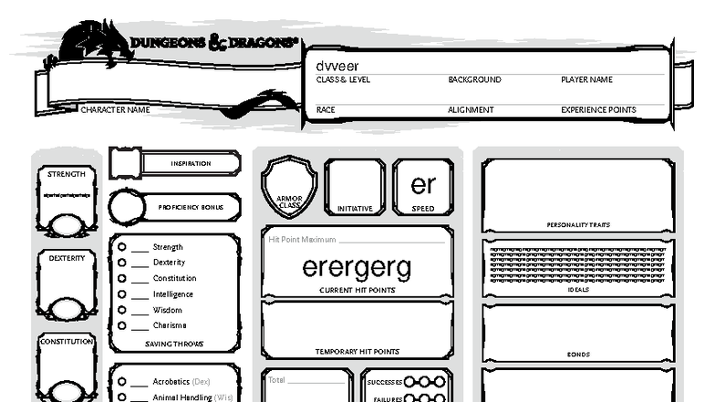 Character Sheet for D&D 4E: Player's Guide - Studocu