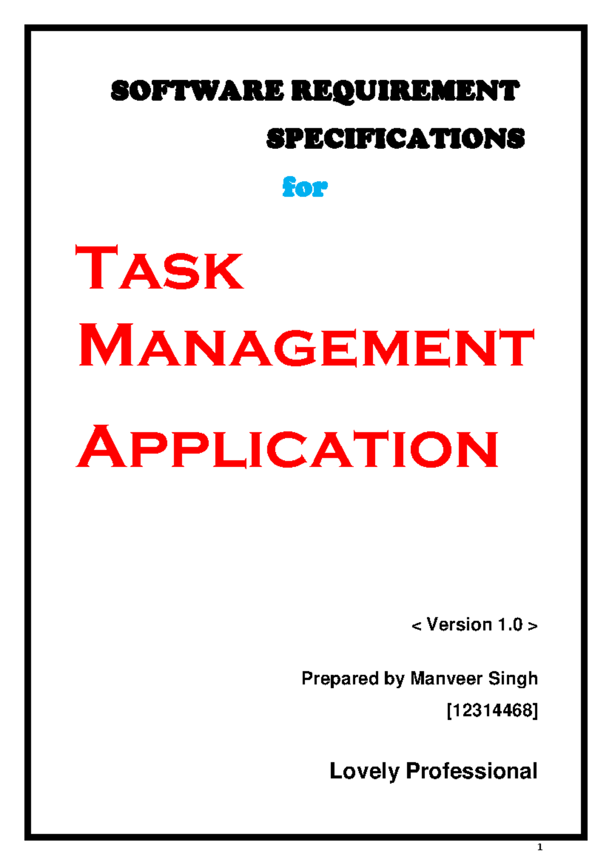 SRS Project Report CA 1 - it is about SRS - SOFTWARE REQUIREMENT ...