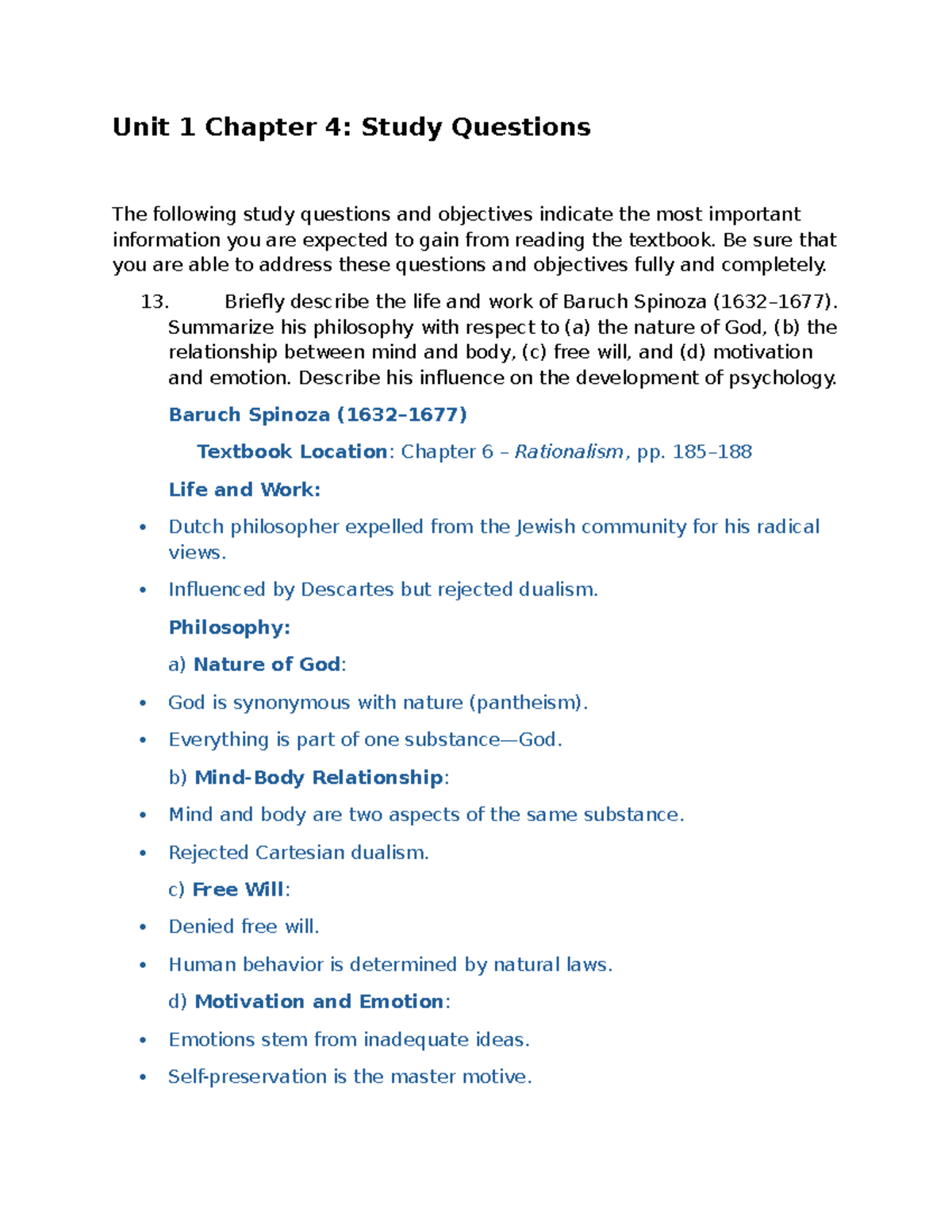 Unit 1 - Chapter 4: Key Philosophers and Their Contributions - Studocu