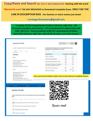 ATI RN Comprehensive Predictor Proctored Final Exam 2025 Study Guide - Studocu
