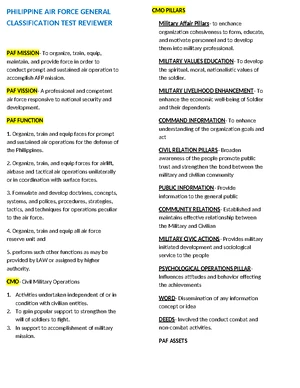 Philippine Air Force. Classification Test(PAFGCT) - PHILIPPINE AIR ...