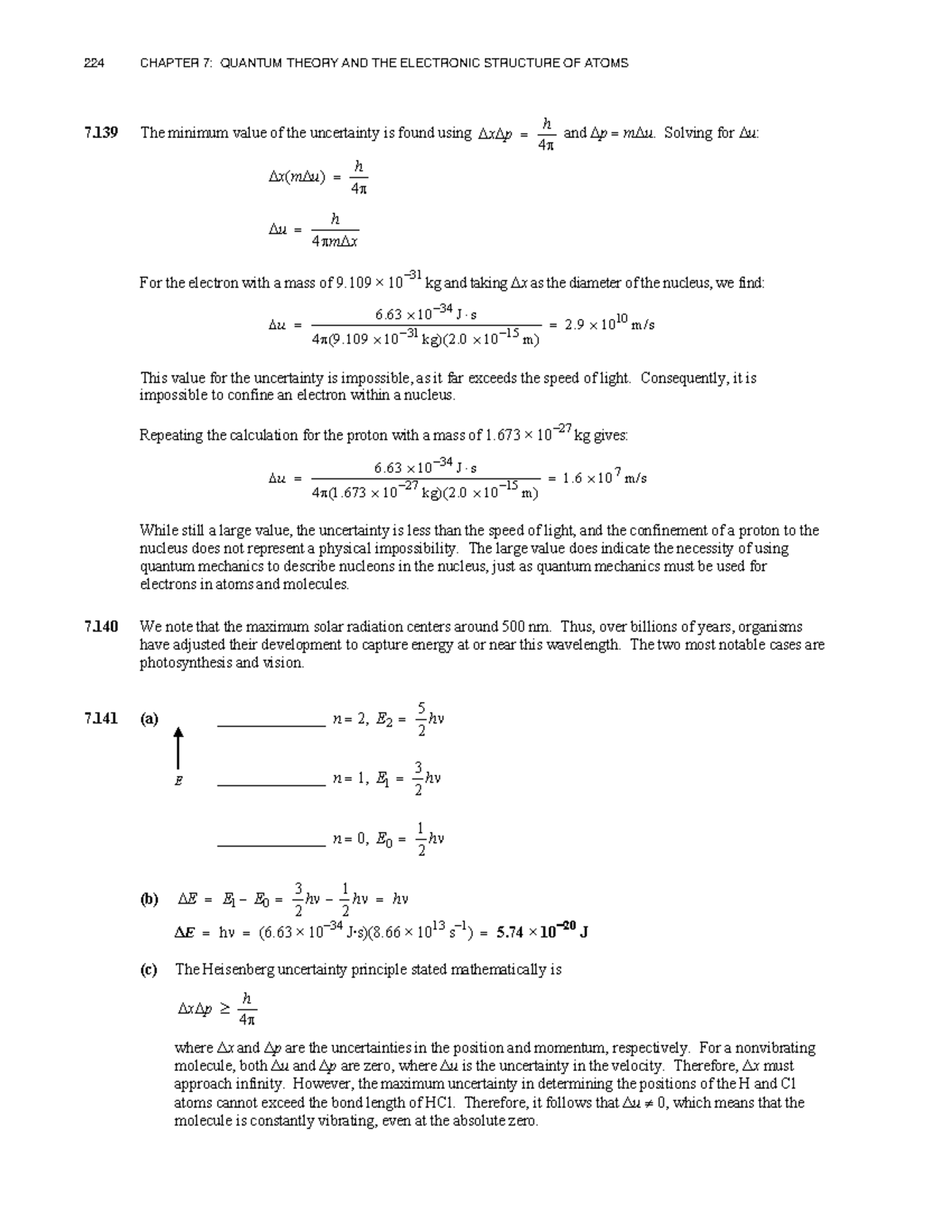 224 CHAPTER 7: QUANTUM THEORY & ELECTRONIC STRUCTURE IN ATOMS - Studocu