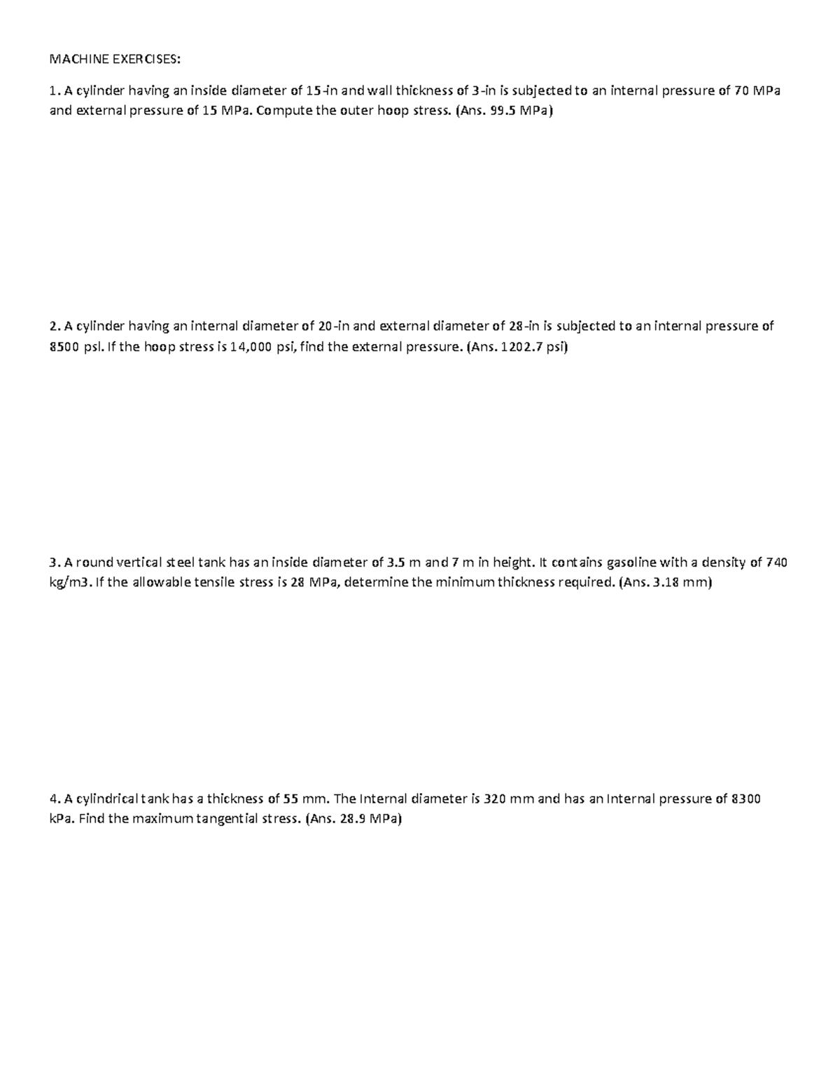Machine Design Exercises - Midterm (ENGR 300) - Studocu